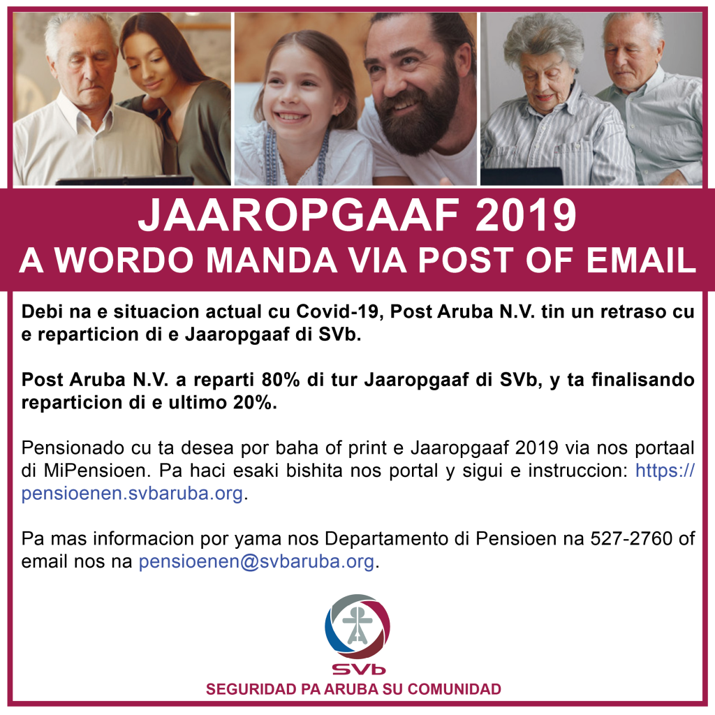 Jaaropgaaf 2019 a Wordo Entrega via di Post Aruba NV